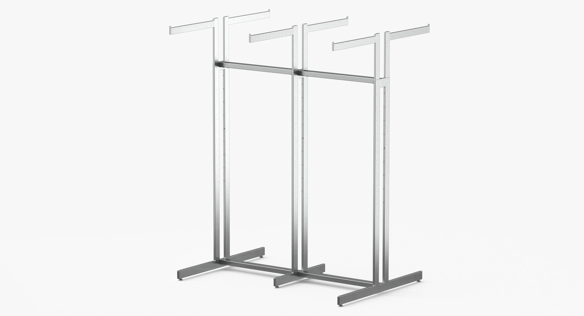 3D Clothing 6 Way Rack 01 Metal Black and White model - TurboSquid 1965906