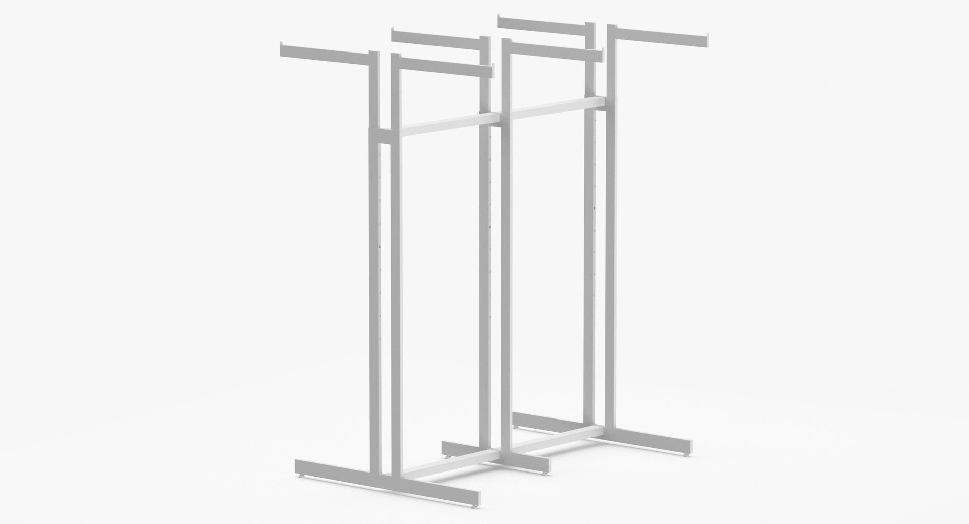 3D Clothing 6 Way Rack 01 Metal Black and White model - TurboSquid 1965906