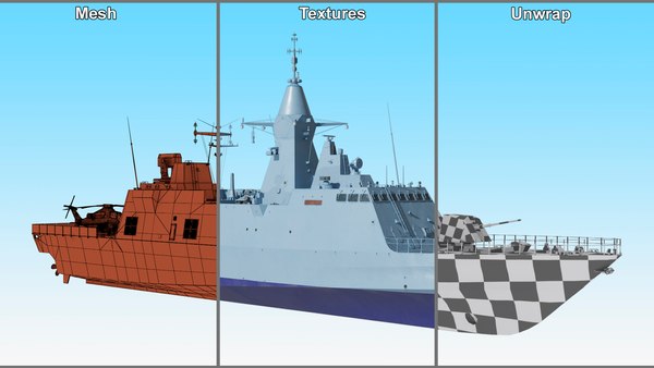 modelo 3d Buque de la clase Corvette con helicóptero de ataque ...