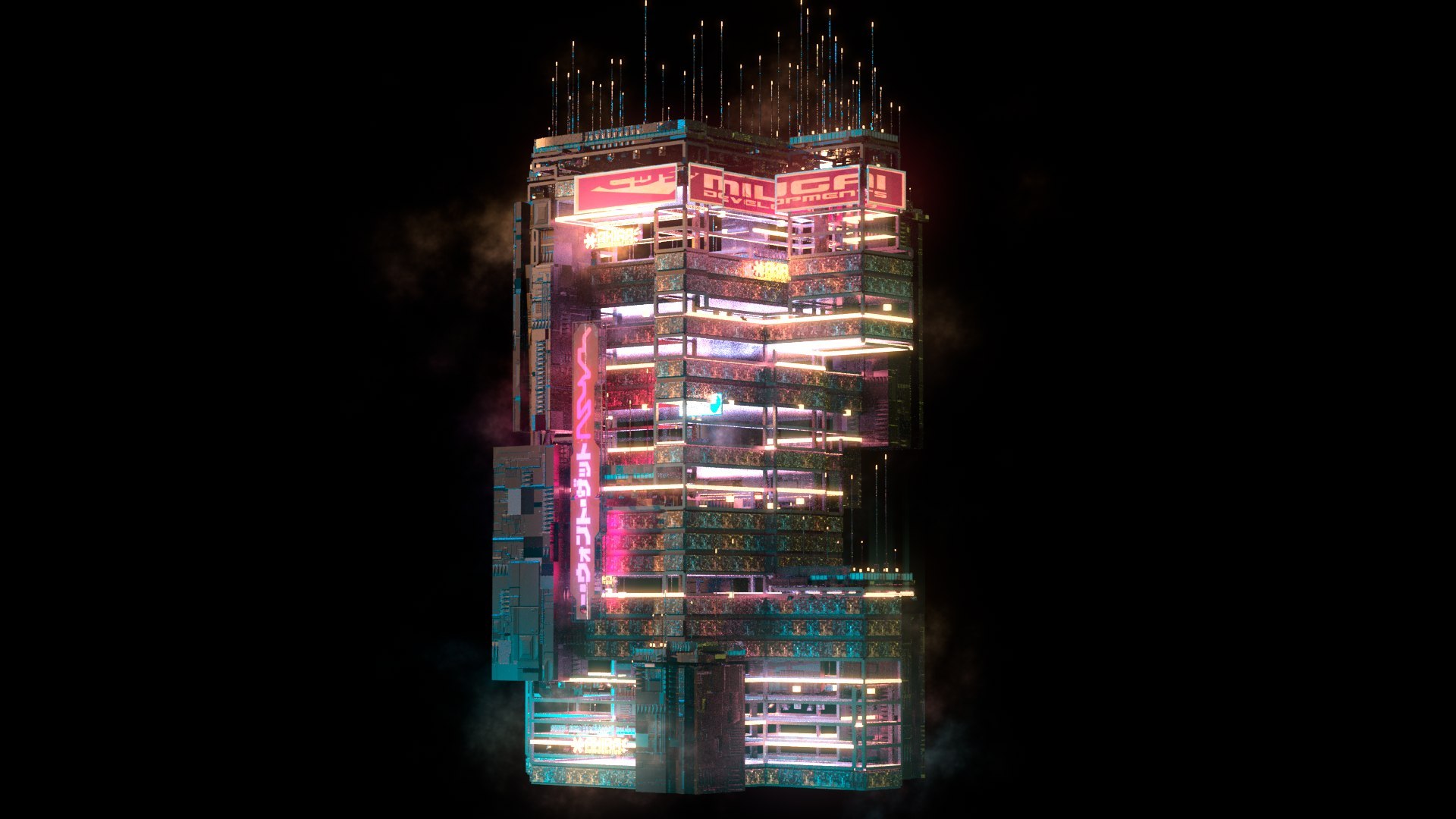 Sci-Fi Futuristic Cyberpunk Sci Fi City Building Skyscraper 49 Model ...