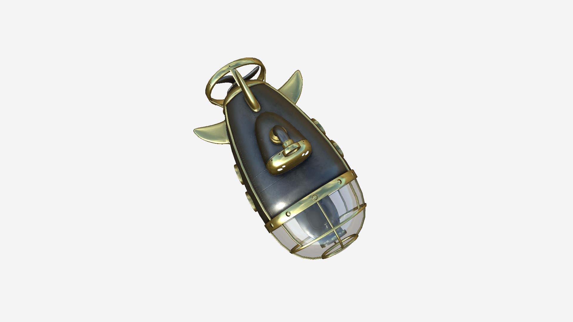 Submarine Cartoon A01 Metal - Sub Watercraft Vehicle 3D model ...