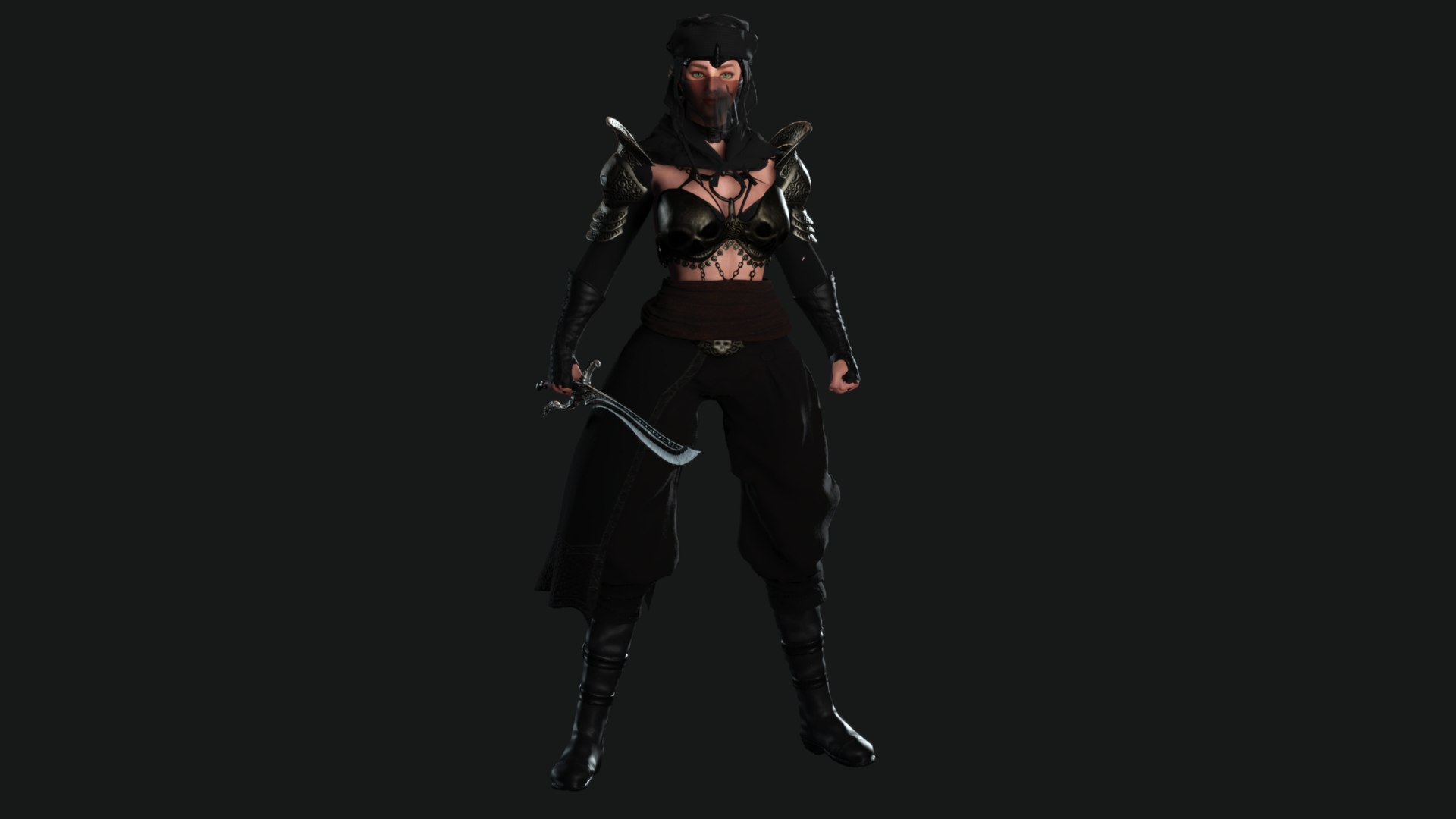 AAA 3D FANTASY CHARACTER - BEAUTIFUL ASSASSIN WARRIOR 3D Model ...
