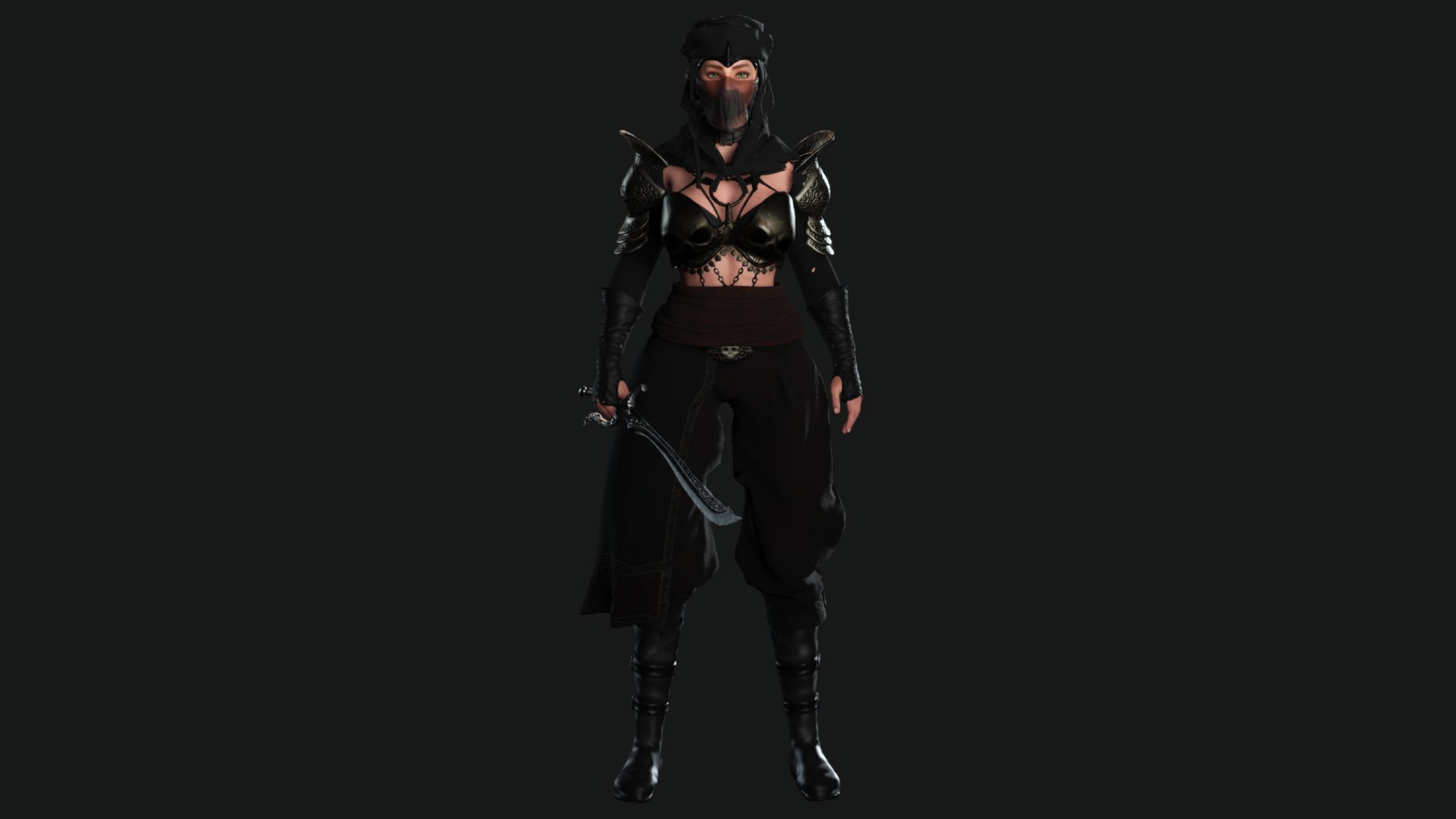 AAA 3D FANTASY CHARACTER - BEAUTIFUL ASSASSIN WARRIOR 3D Model ...