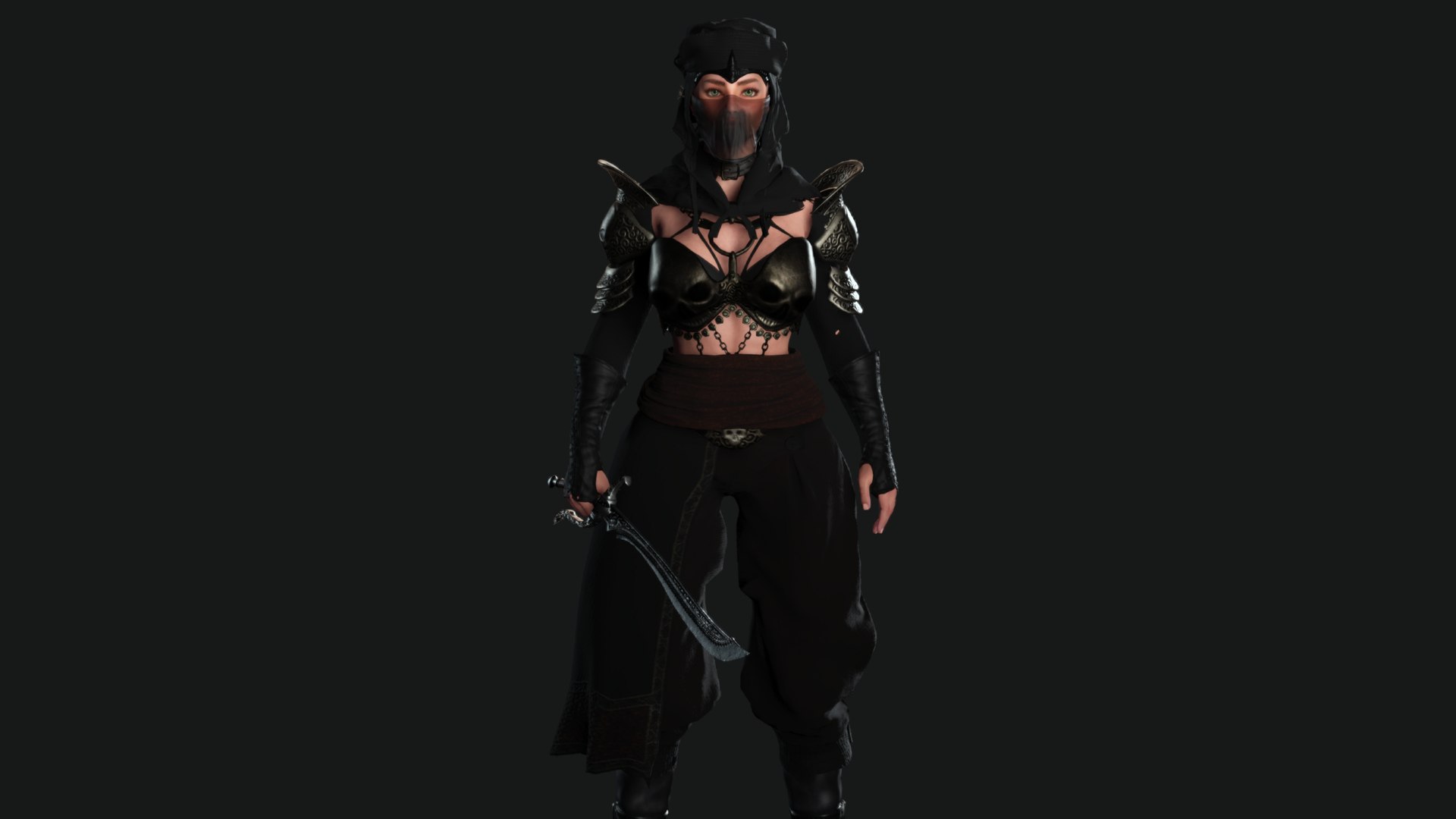 AAA 3D FANTASY CHARACTER - BEAUTIFUL ASSASSIN WARRIOR 3D Model ...