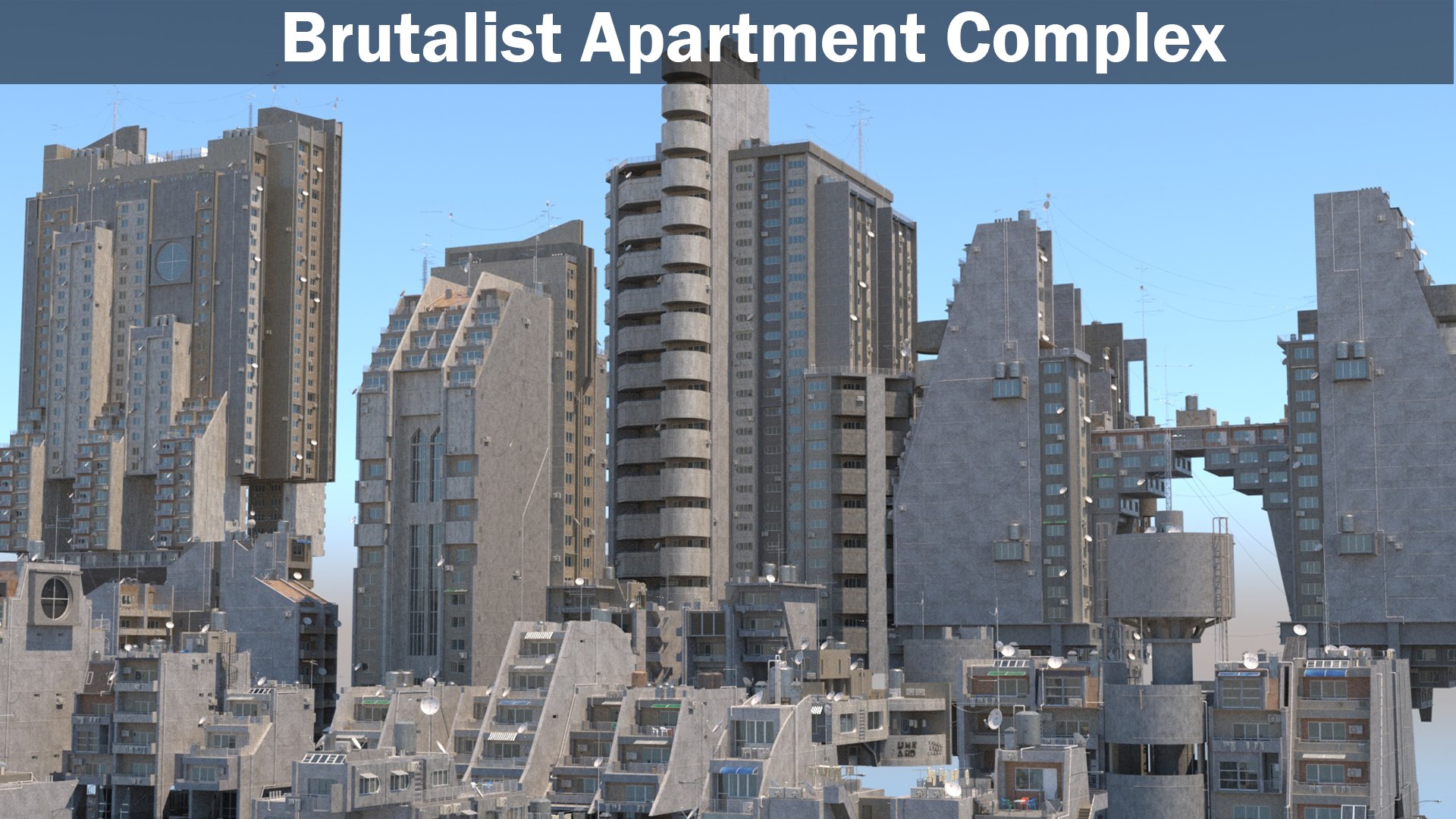 Brutalist Apartment Complex 3D Model - TurboSquid 2208577