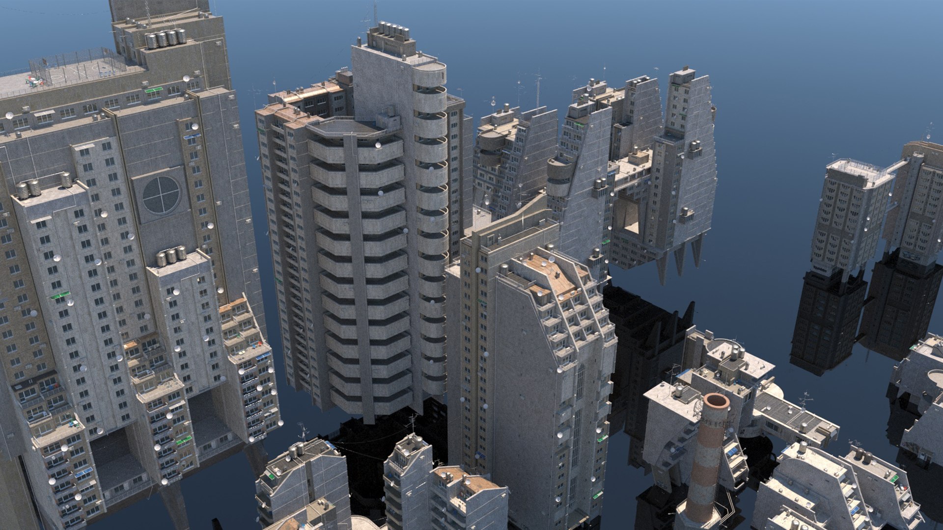 Brutalist Apartment Complex 3D Model - TurboSquid 2208577