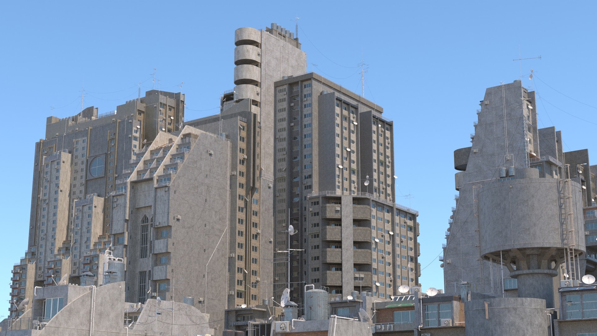 Brutalist Apartment Complex 3D Model - TurboSquid 2208577