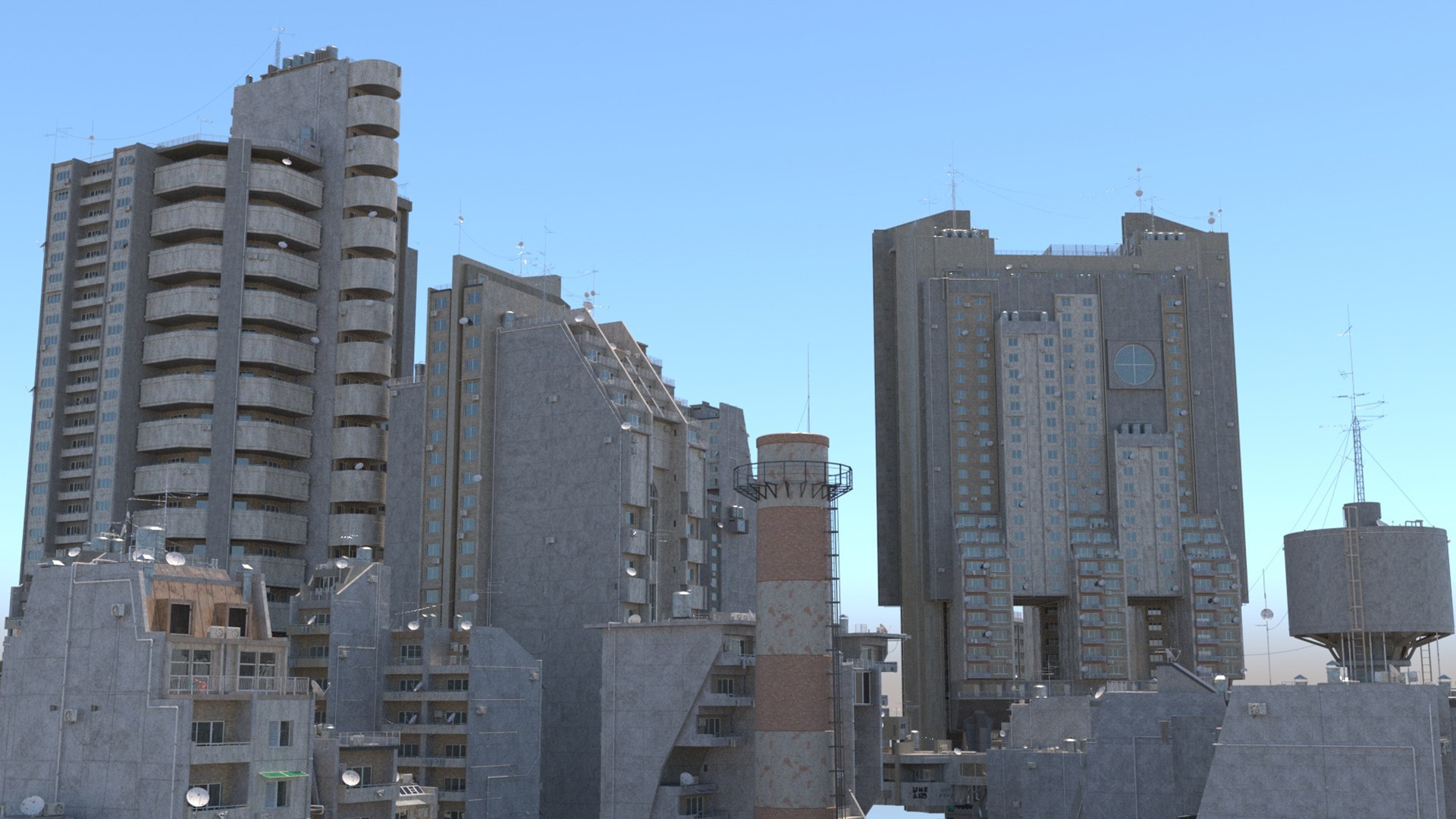 Brutalist Apartment Complex 3D Model - TurboSquid 2208577