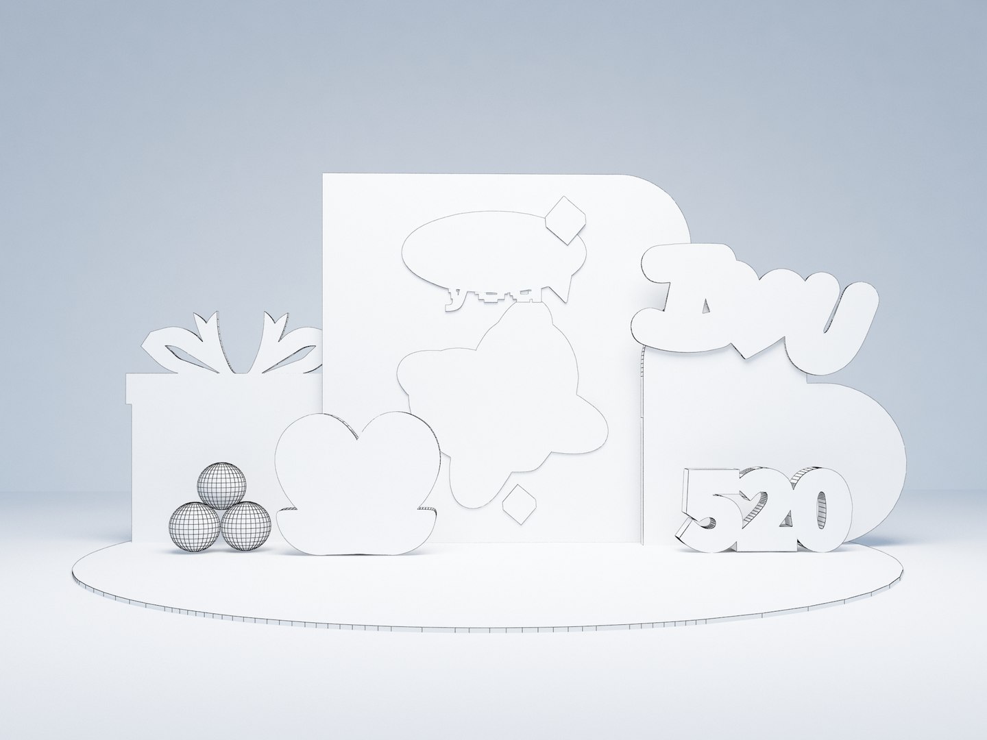 Modern 520 Confession Display Valentines Day Balloon Display Love Gift ...