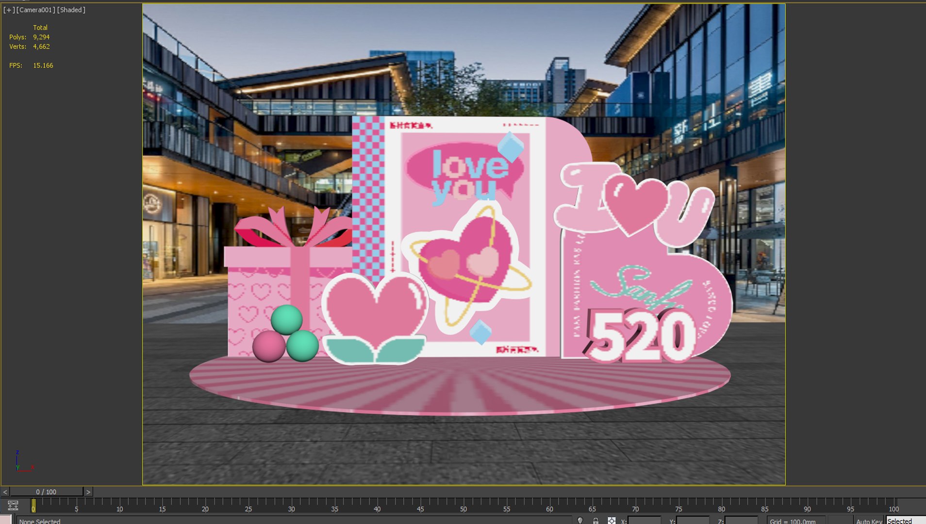 Modern 520 Confession Display Valentines Day Balloon Display Love Gift Box 3D Model - TurboSquid ...