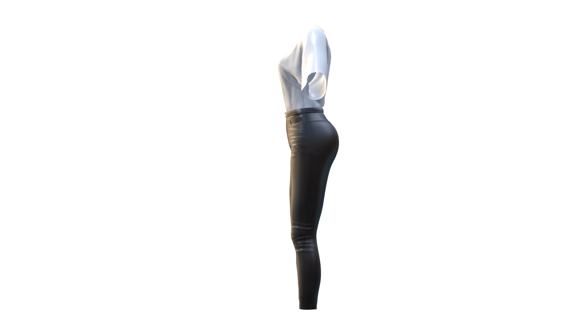 Leather Pants And White Wrap 3D Model 3D Model - TurboSquid 2303747