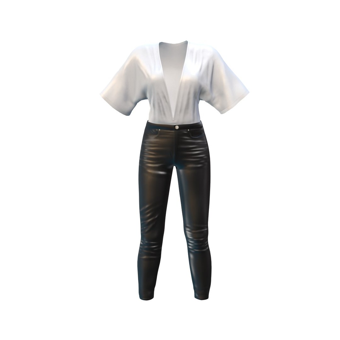 Leather Pants And White Wrap 3D Model 3D Model - TurboSquid 2303747