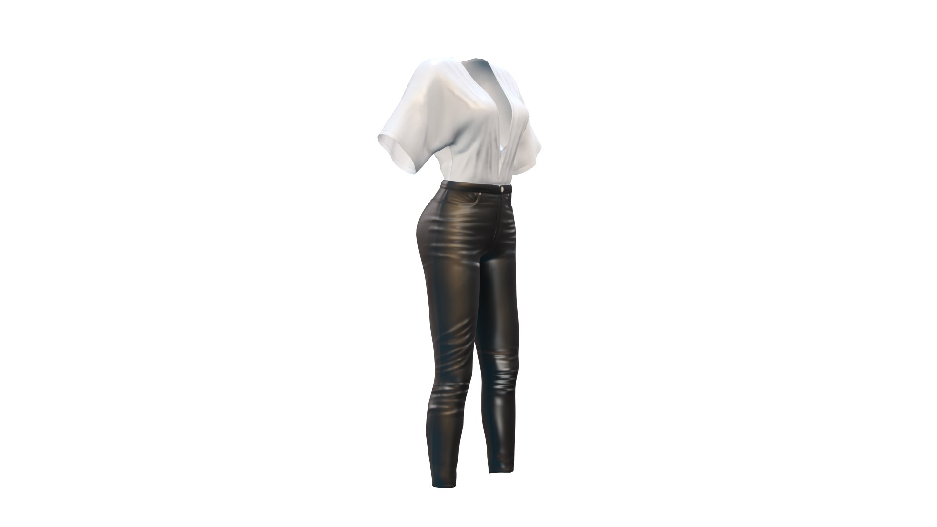 Leather Pants And White Wrap 3D Model 3D Model - TurboSquid 2303747