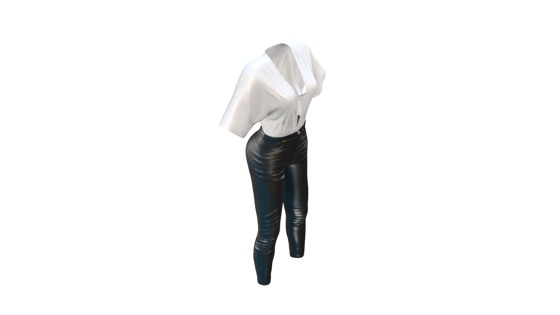 Leather Pants And White Wrap 3D Model 3D Model - TurboSquid 2303747