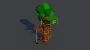 Low Poly Tree House 3D Models for Download | TurboSquid