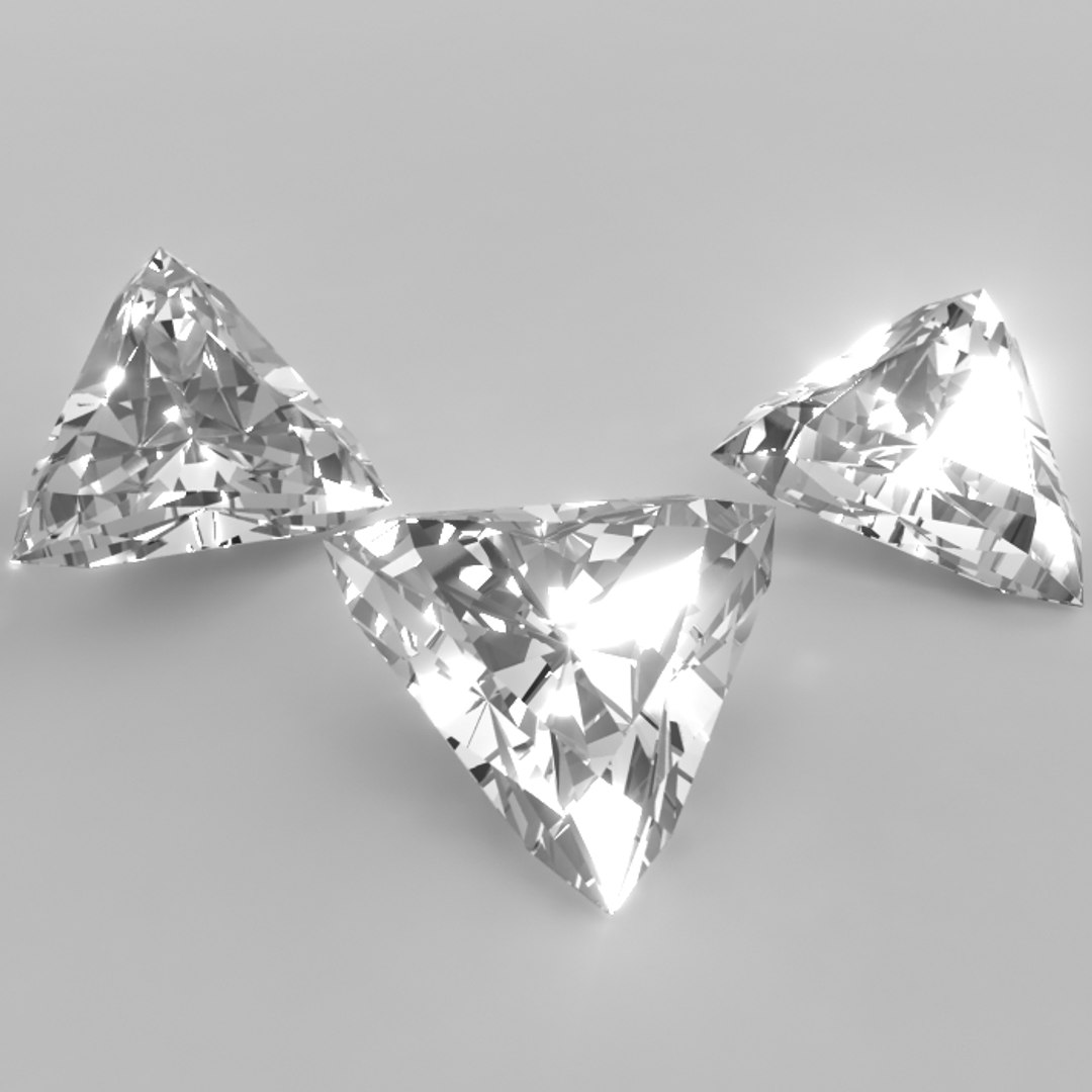 Trillion Cut Diamonds 3d Model