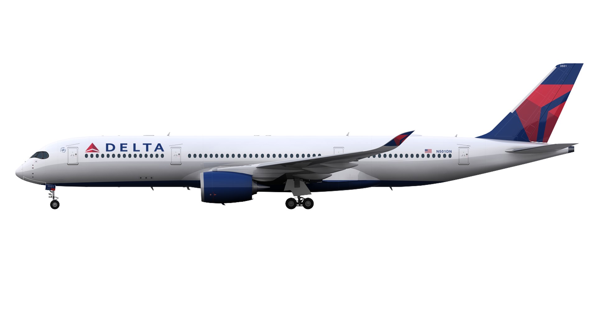 A350-900 Delta 3D - TurboSquid 1178701