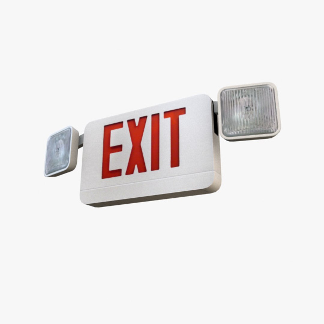 3d Model Emergency Exit Sign Lighting