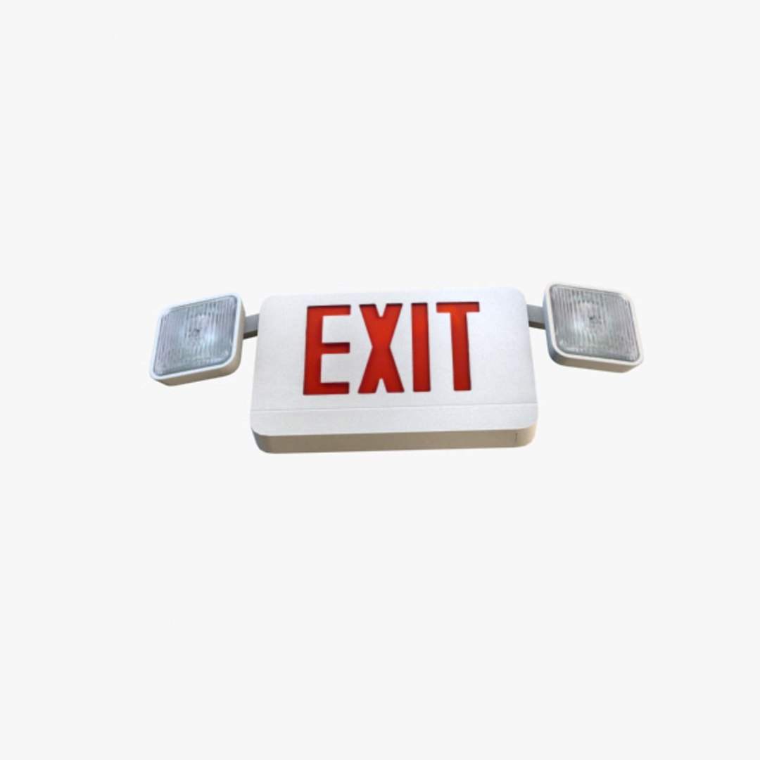 3d Model Emergency Exit Sign Lighting