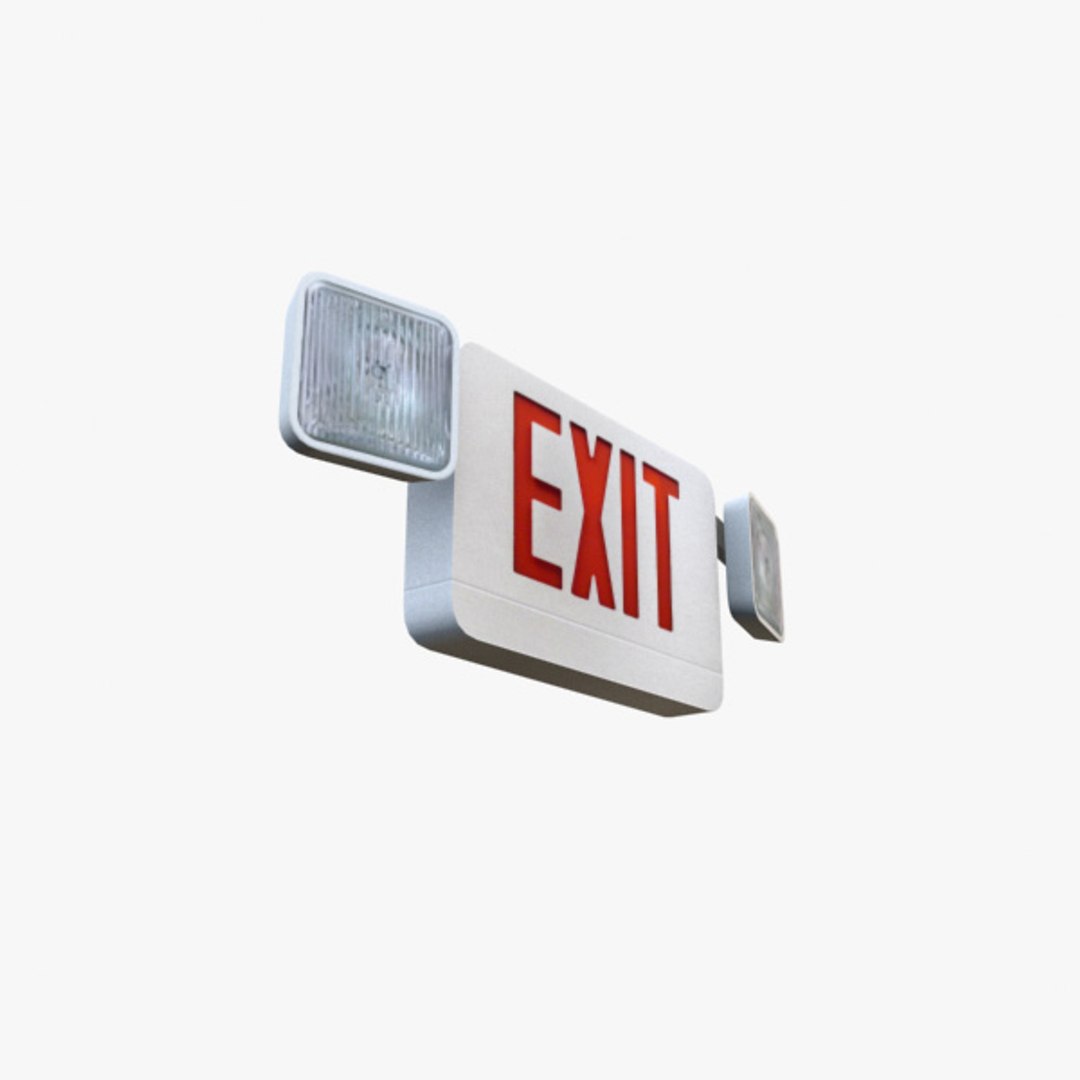 3d Model Emergency Exit Sign Lighting
