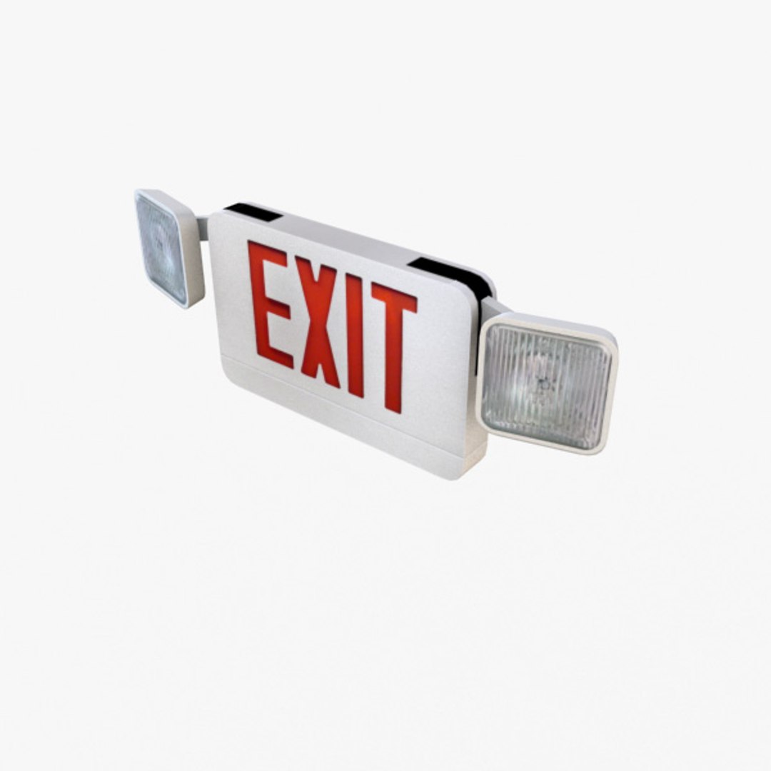 3d Model Emergency Exit Sign Lighting