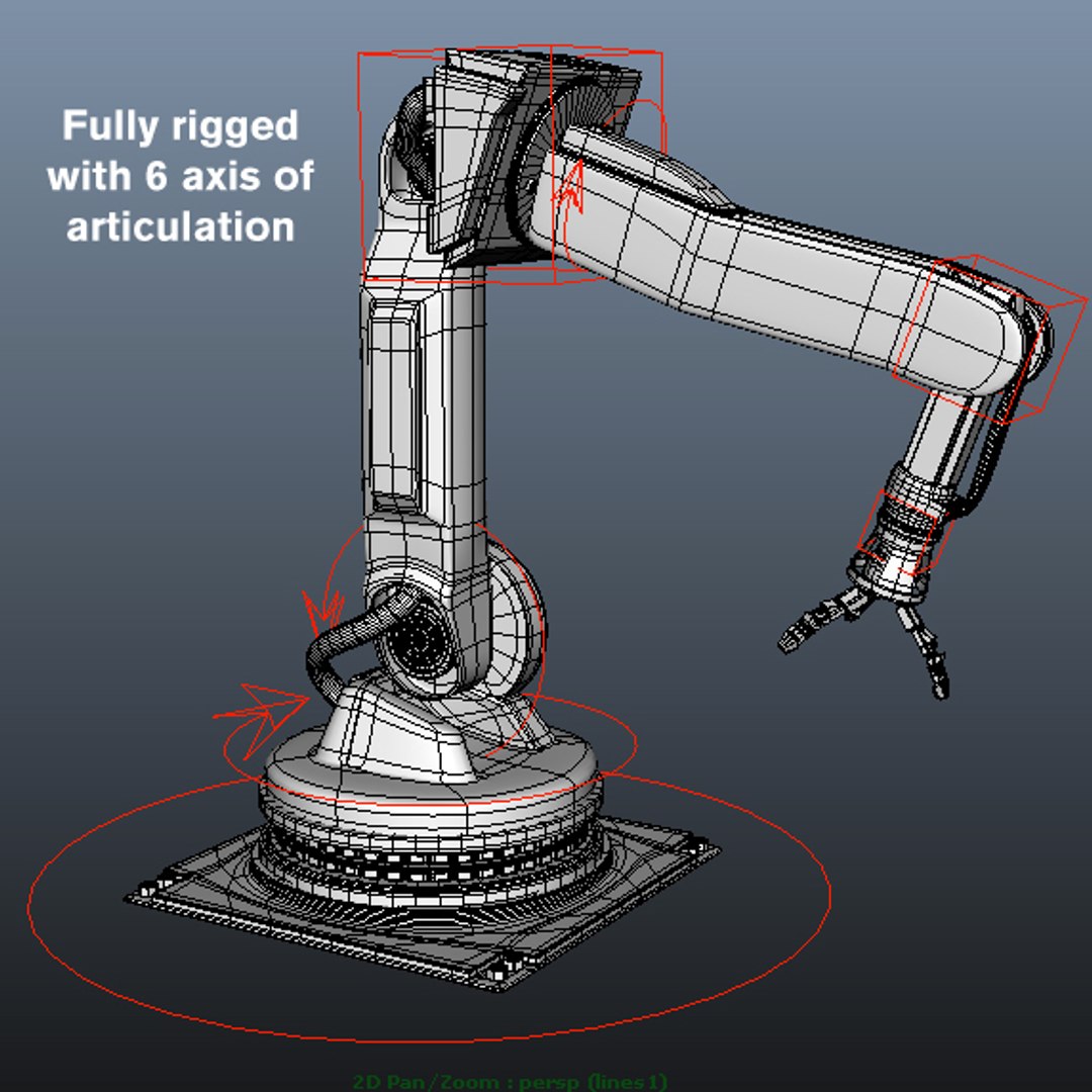 Maya Industrial Robotic Arm Rigged
