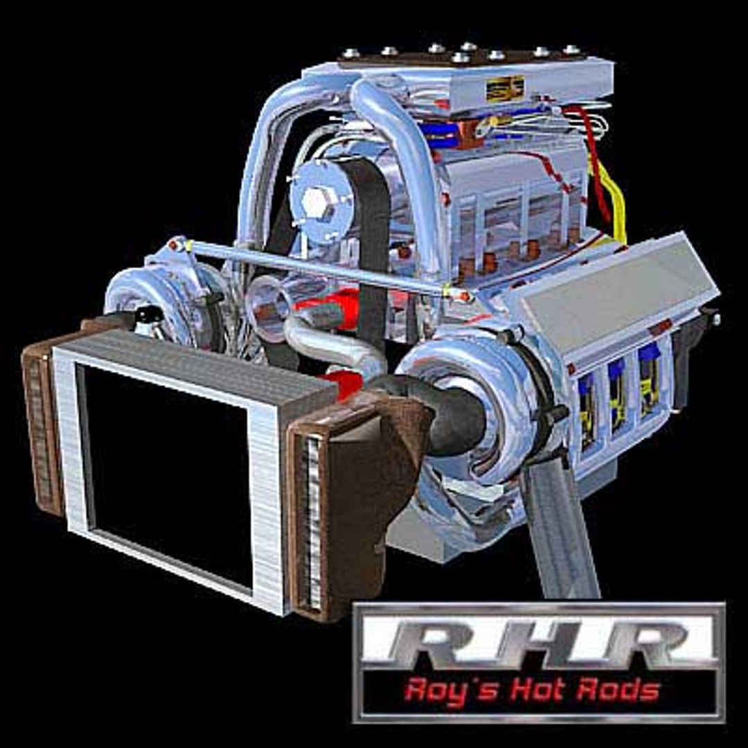 3d Twin Turbo Motor Model