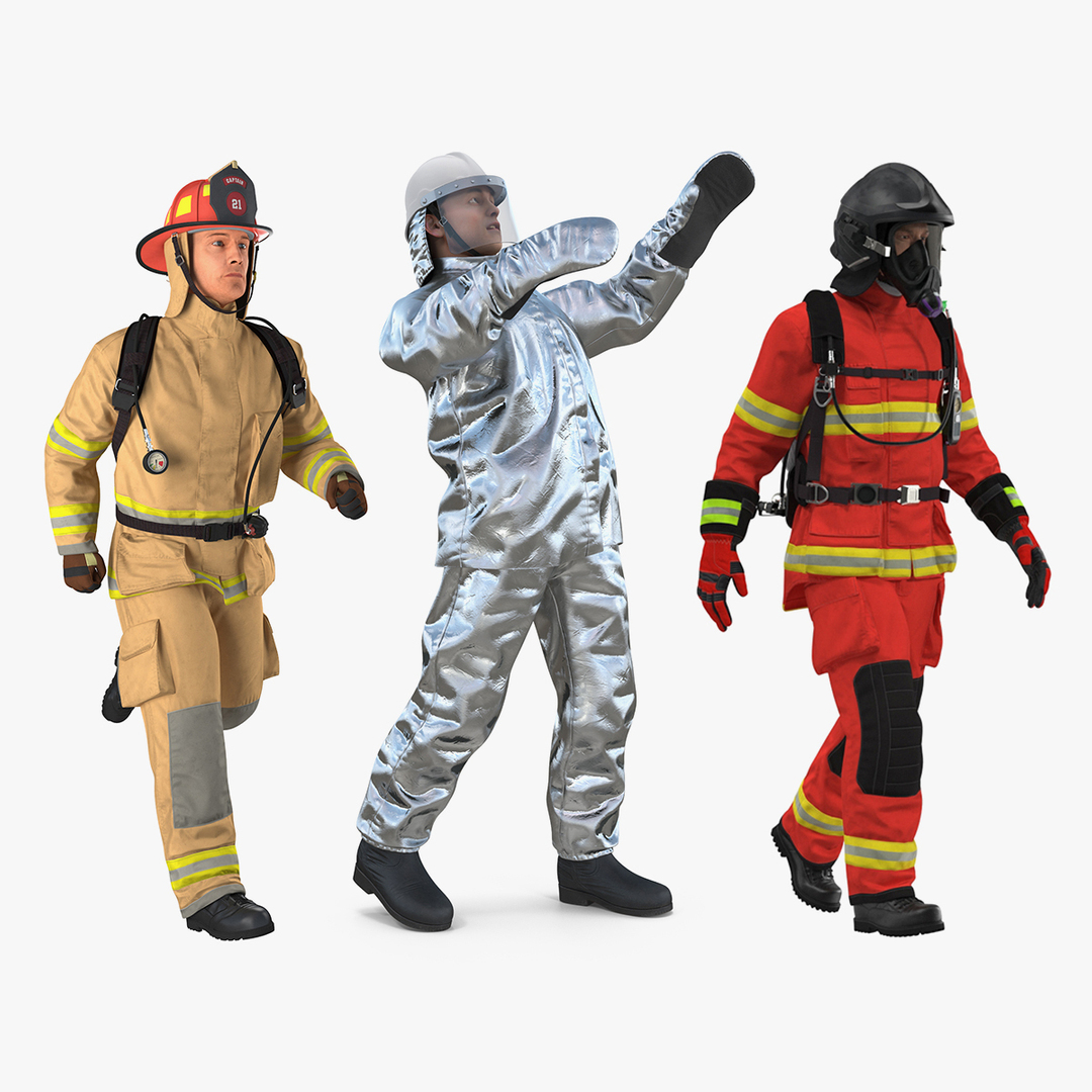 3D Rigged Firefighters Collection 2 for Maya model - TurboSquid 1725127