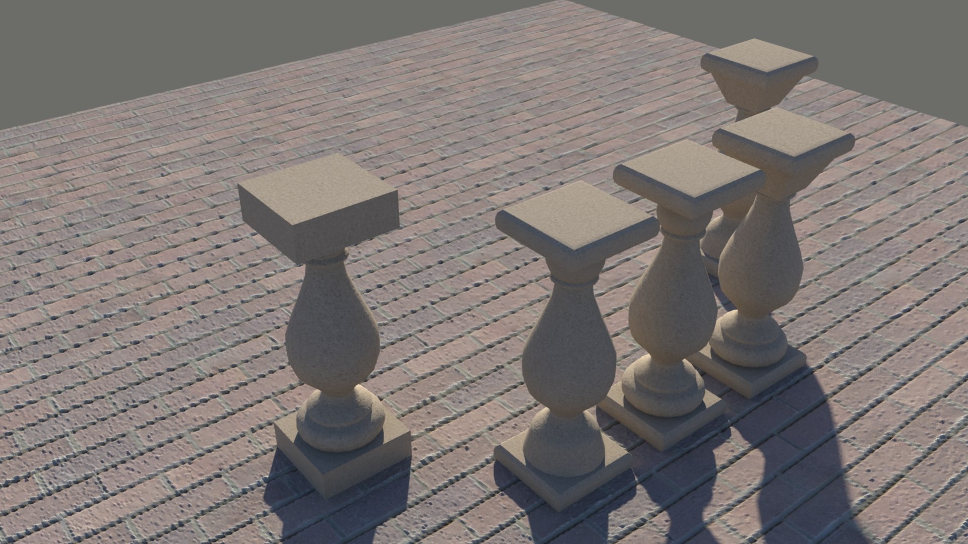 3d set balusters model