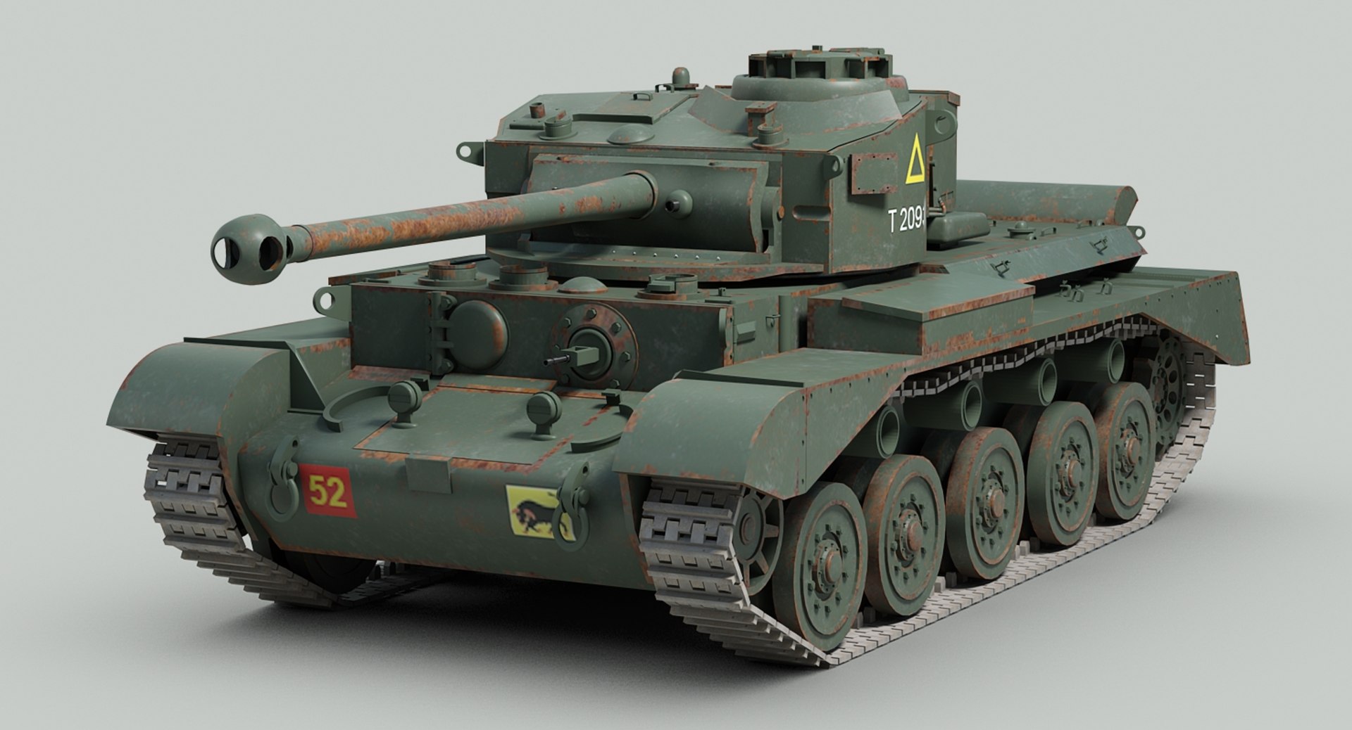british a34 comet tank 3d max