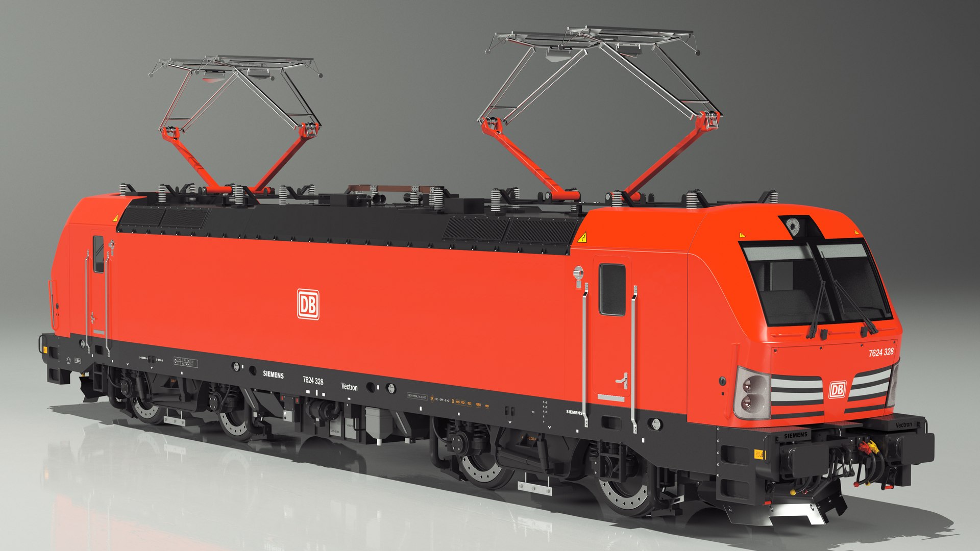 3D model Red Siemens Vectron Locomotive Rigged for Cinema 4D ...