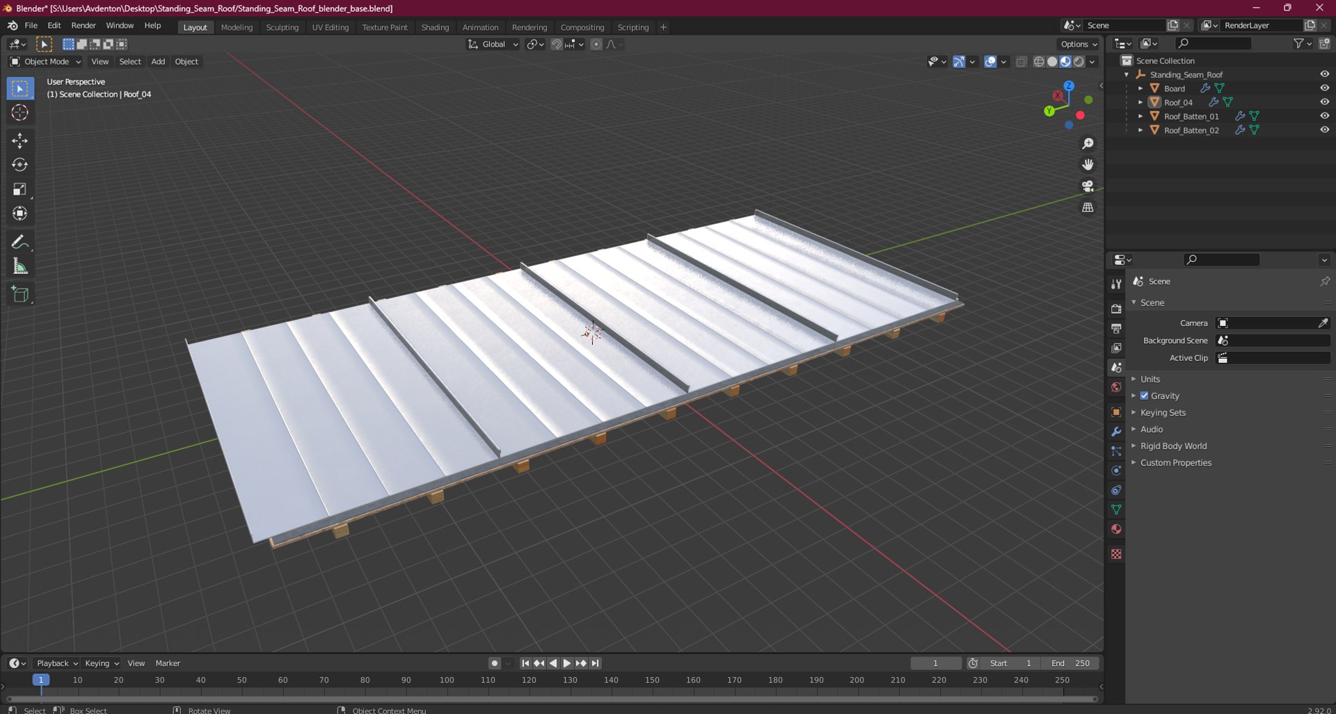 Standing Seam Roof 3D Model - TurboSquid 2248295