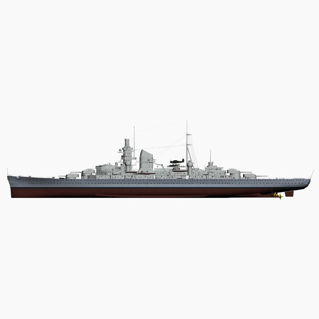 Heavy Cruiser Hipper Ww2 German 3d Max