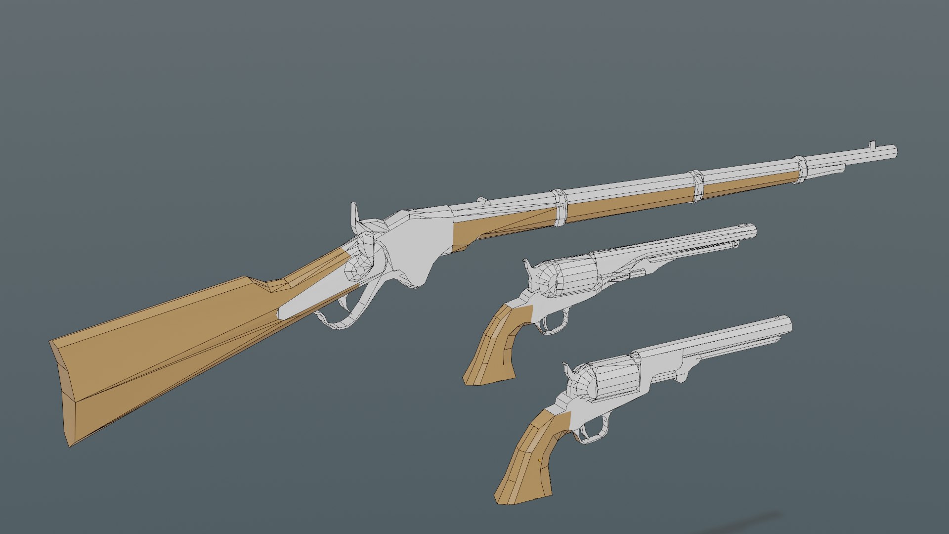 3D Model Stylized Old Western Weapon Pack - TurboSquid 1867338