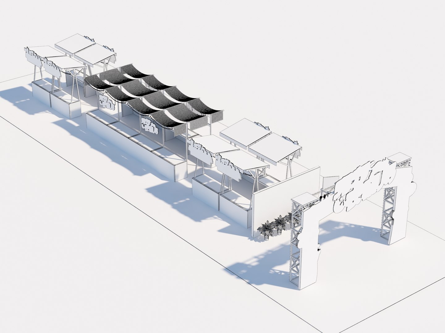 3D Model Pet Market Pet Stall Flea Market Pet Market Entrance Pet ...