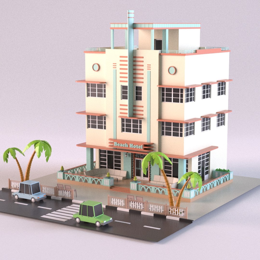 3D Hotel Beach - TurboSquid 1471849