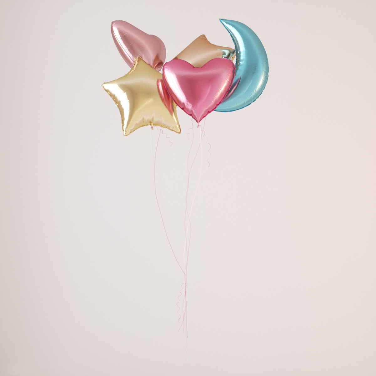 3D colorful foil helium balloons - TurboSquid 1310855