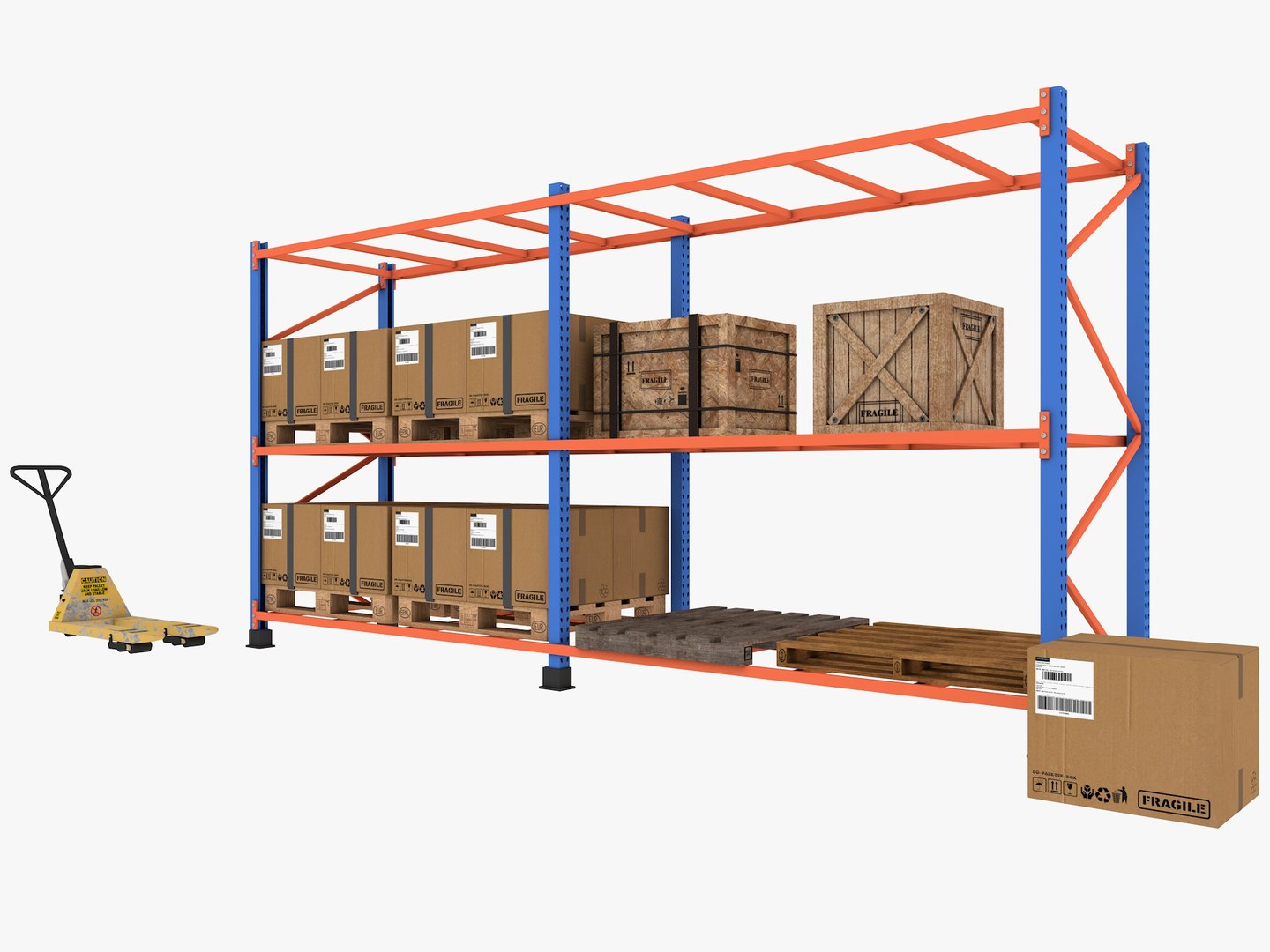 Pallet Jack And Racking 3D Model - TurboSquid 2426206