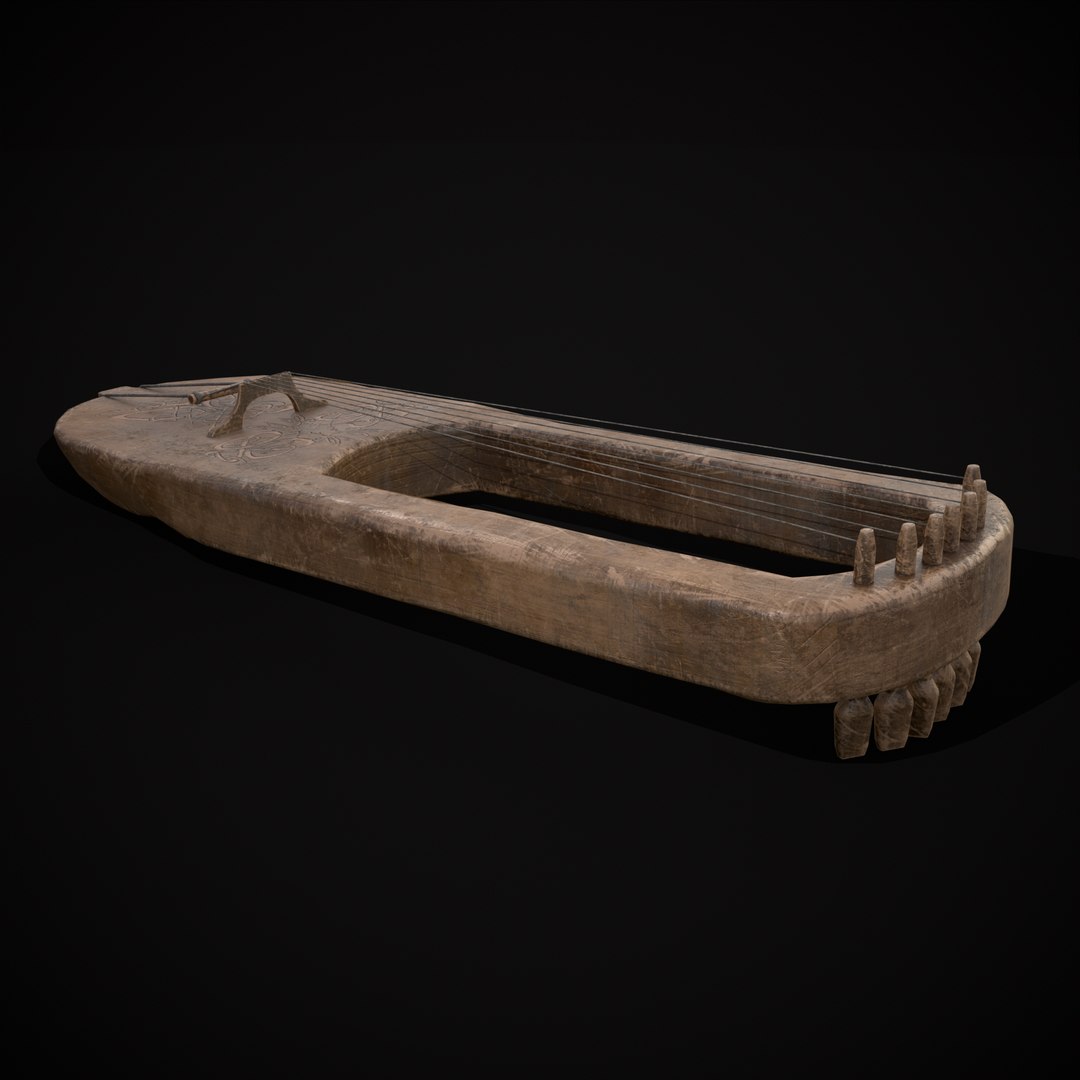 3D Worn Medieval Lyre - TurboSquid 2034993