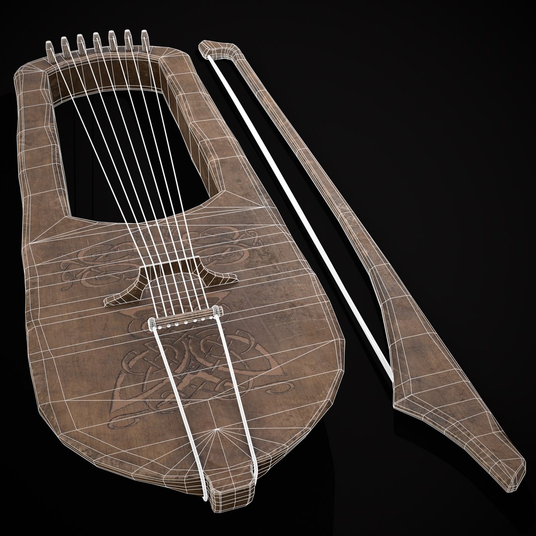 3D Worn Medieval Lyre - TurboSquid 2034993