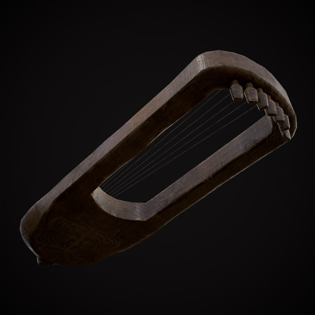 3D Worn Medieval Lyre - TurboSquid 2034993