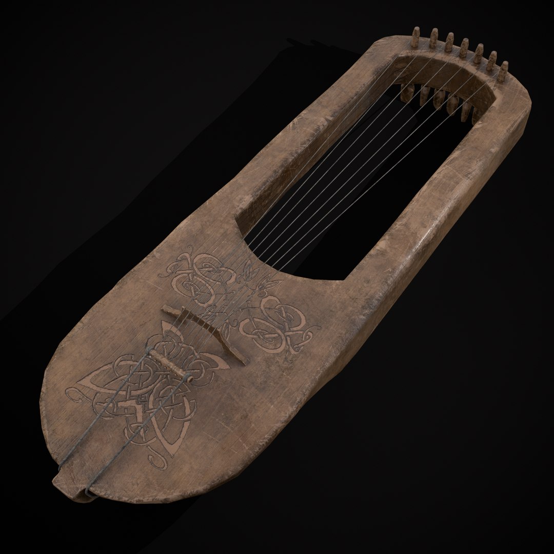 3D Worn Medieval Lyre - TurboSquid 2034993