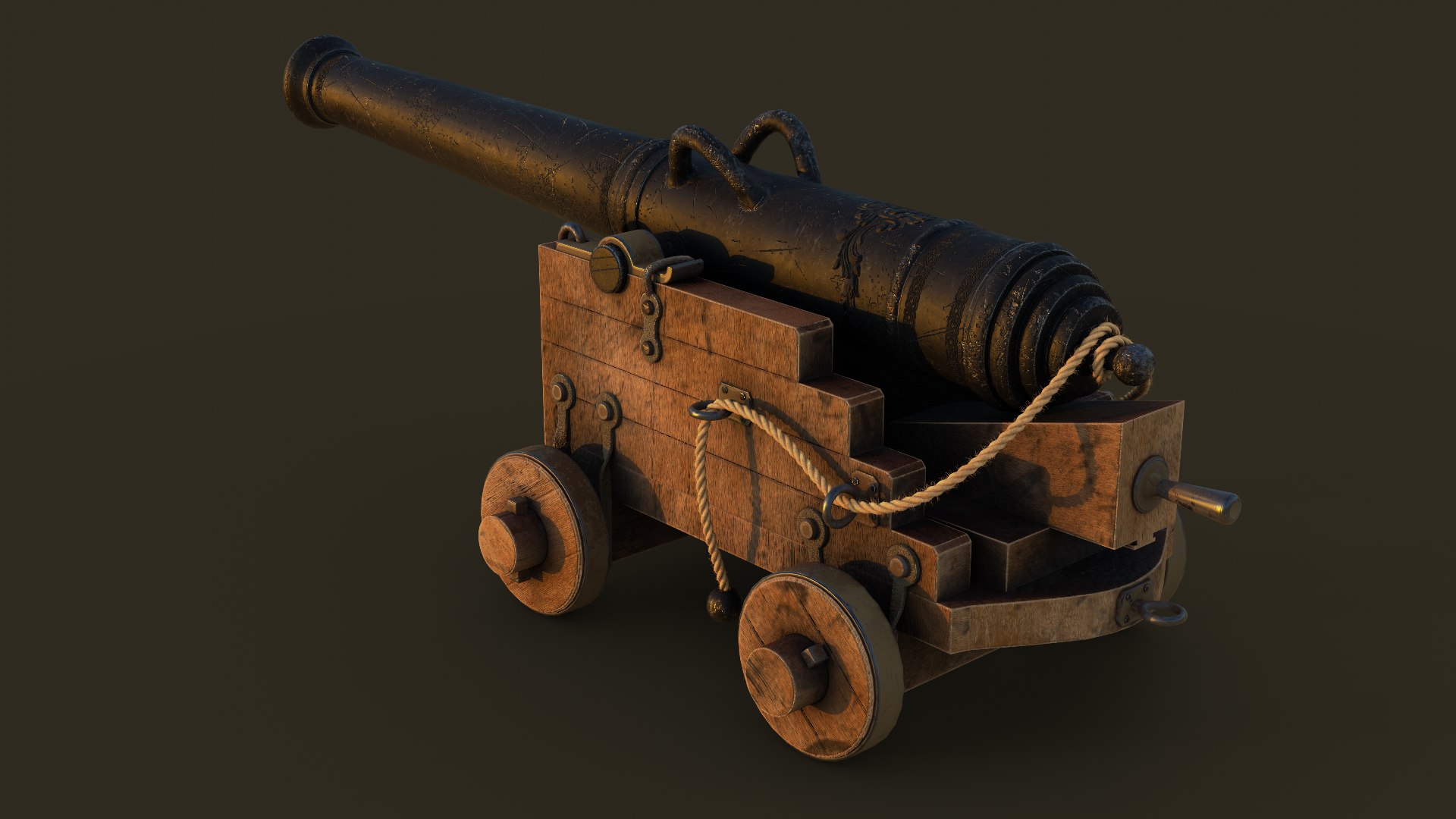 3D Model Ship Cannon - TurboSquid 1841237