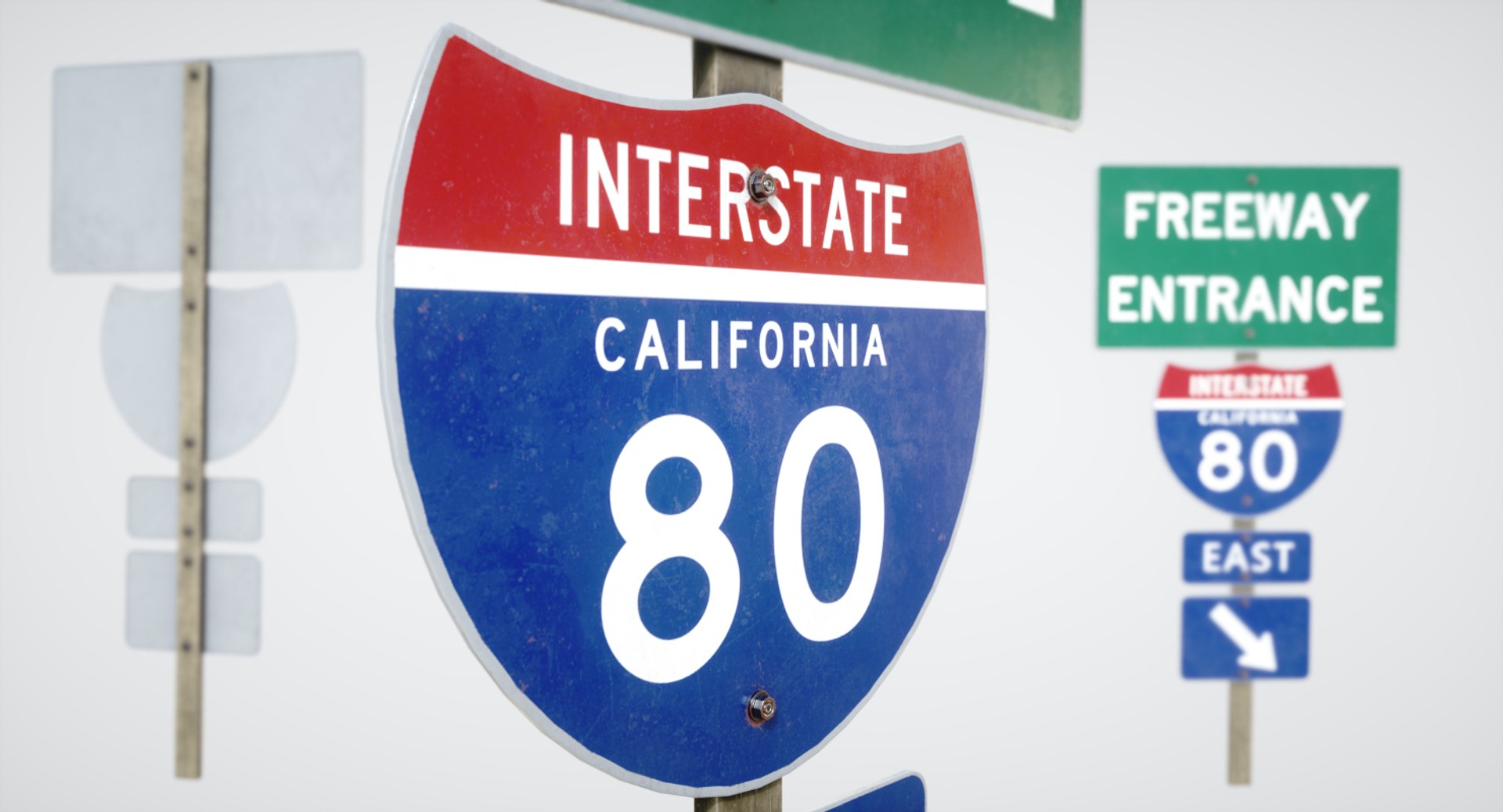 3D Lightwave Freeway Sign - TurboSquid 1277683