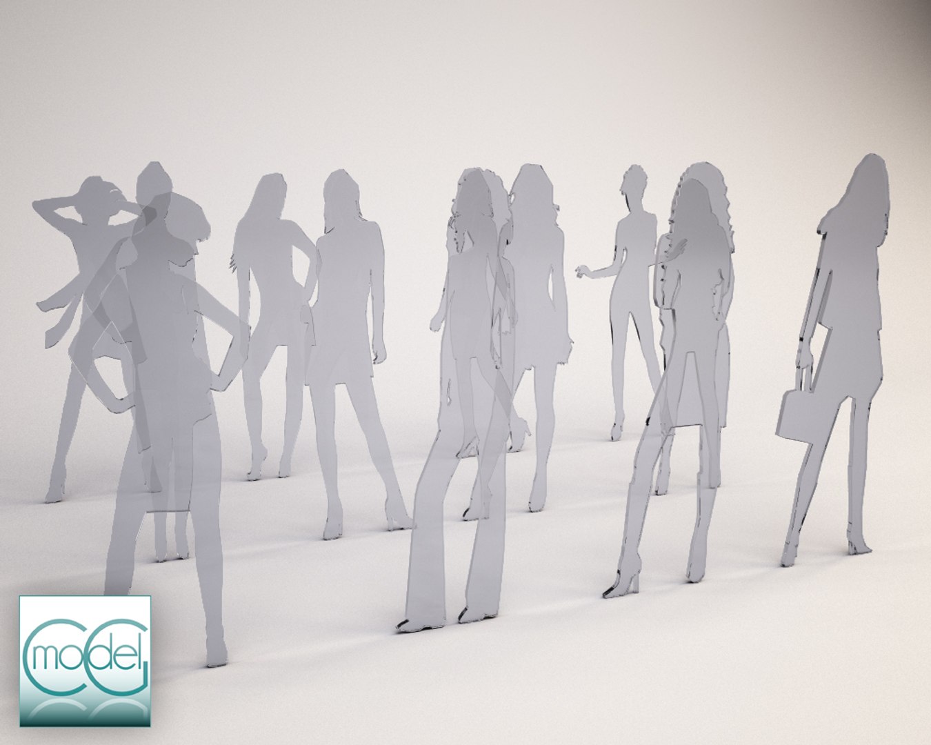Silhouette People 3d Model