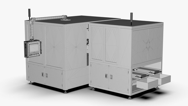 3D model Automatic Bag Feeding Vacuum Packaging Machine - TurboSquid ...