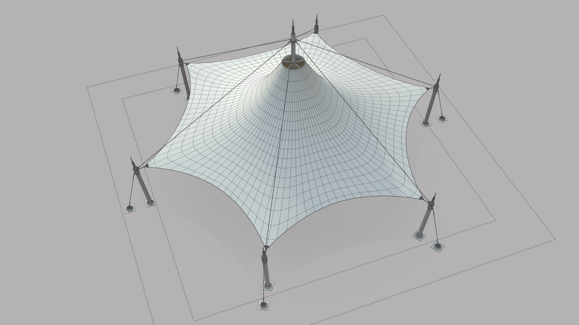 Tensile Structure Tent 3D Model - TurboSquid 2263248