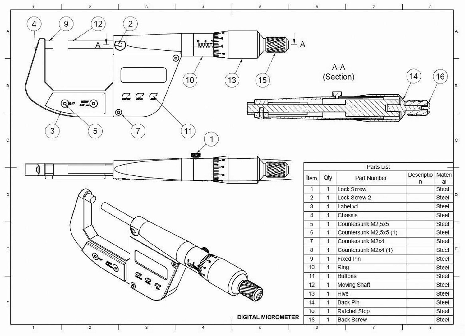 3D Digital Micrometer - TurboSquid 1497209
