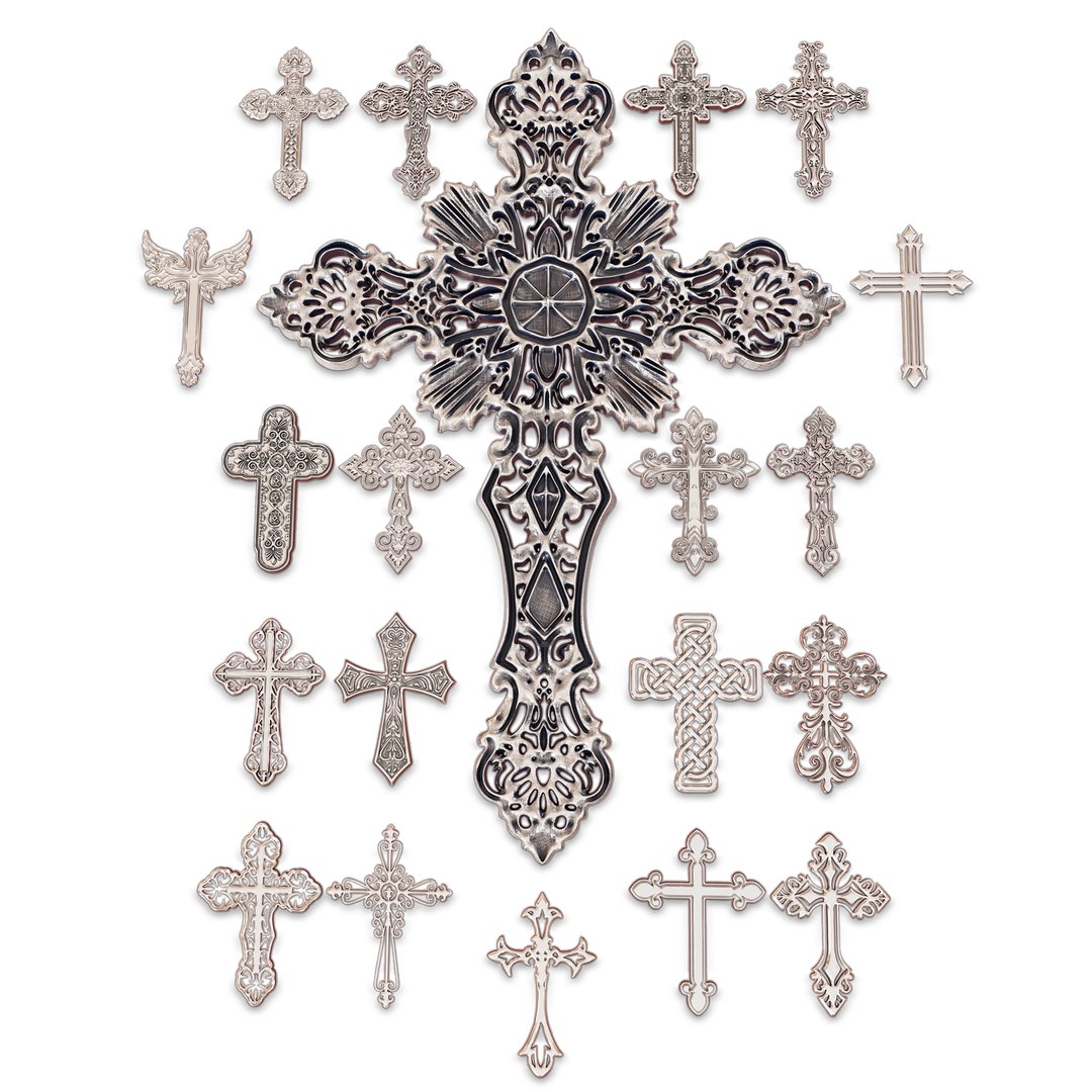 20 Christian Cross 3D Model Alpha And Brush V1 3D - TurboSquid 2232026