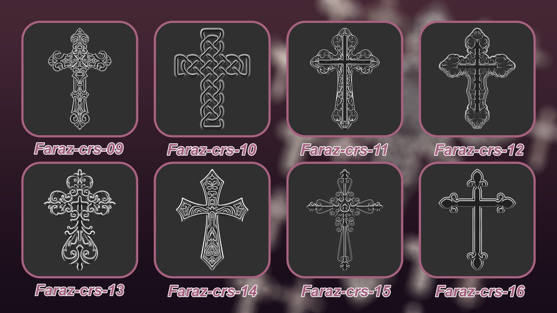 20 Christian Cross 3D Model Alpha And Brush V1 3D - TurboSquid 2232026
